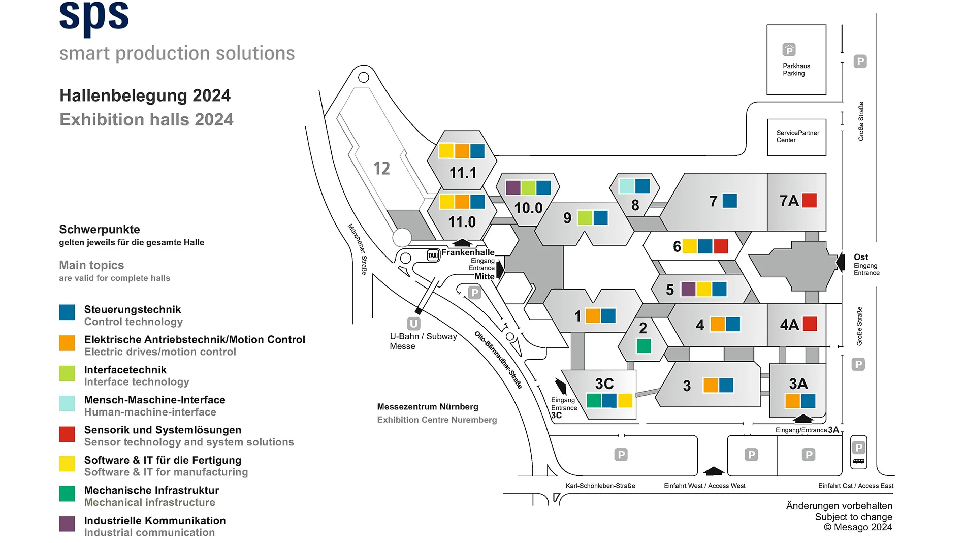 Hallen- und Geländeplan - SPS - Mesago