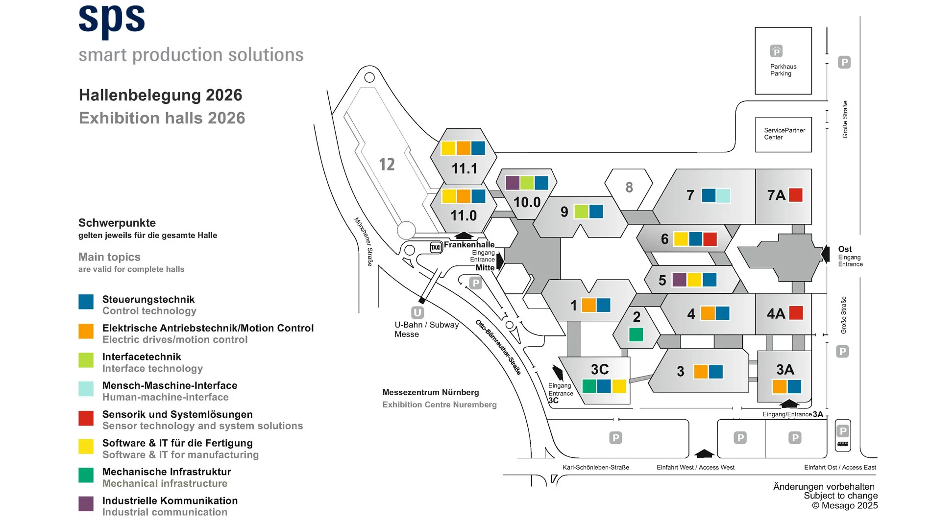 Hall and site plan - SPS - Mesago